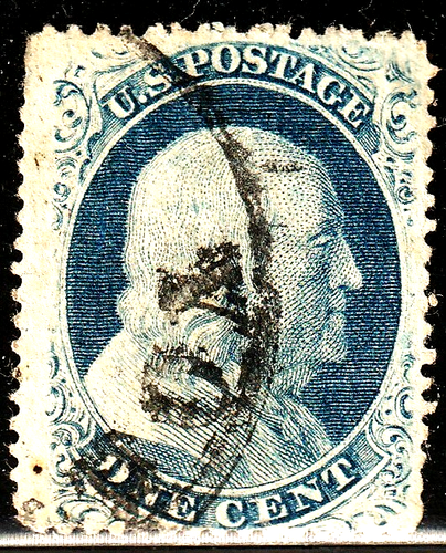 #24 US 1 CENT BLUE FRANKLIN-TYPE 5-USED-N/G-FINE-VF | eBay