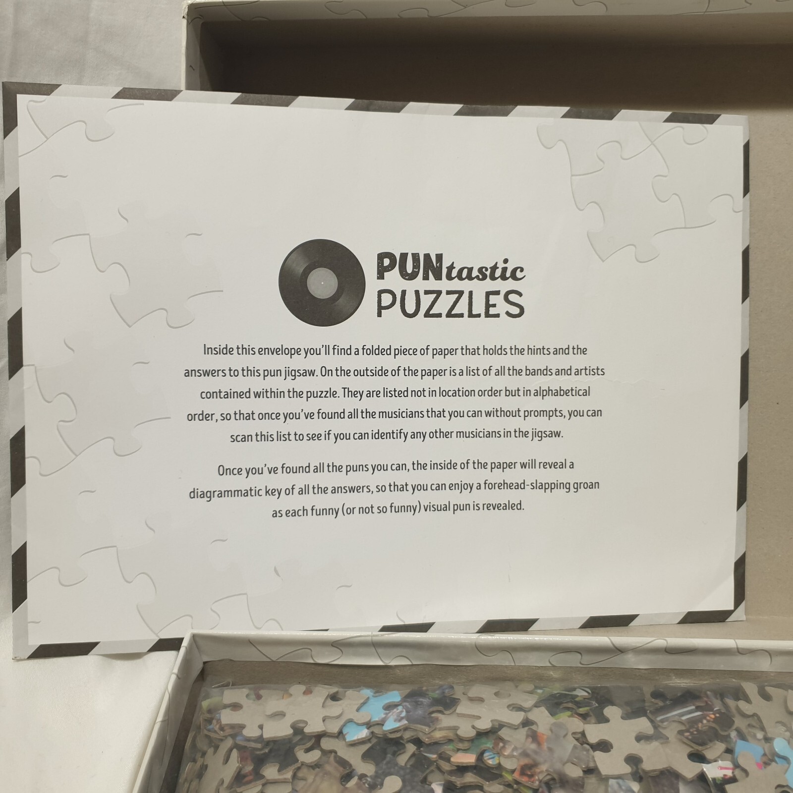 PUN tastic 1000 piece Jigsaw Music Visual Puns Preloved Free Post Aust ...