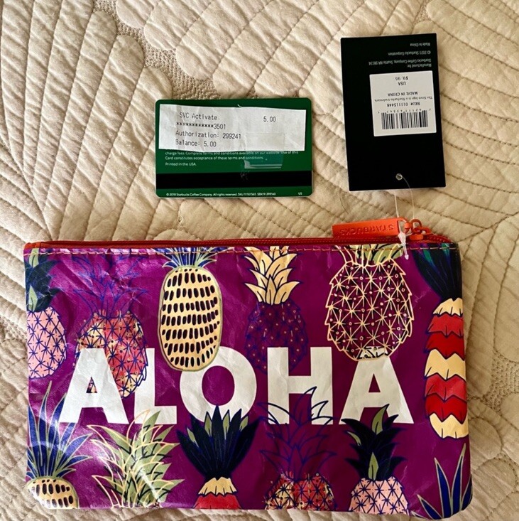 🍍🏝️ Starbucks $5 gift card pouch Hawaii Collection limited special NWT aloha | eBay