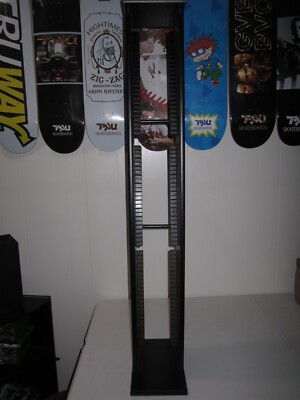 Vintage Wooden 45" Tall 72 CD Rack Tower Tilt Lay In Shelf Rare To Find ...