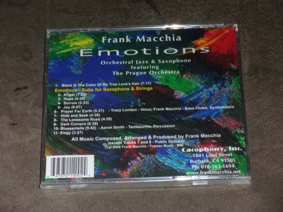 Emotions by Frank Macchia (CD, 2007, Frank Macchia Music) sealed ...
