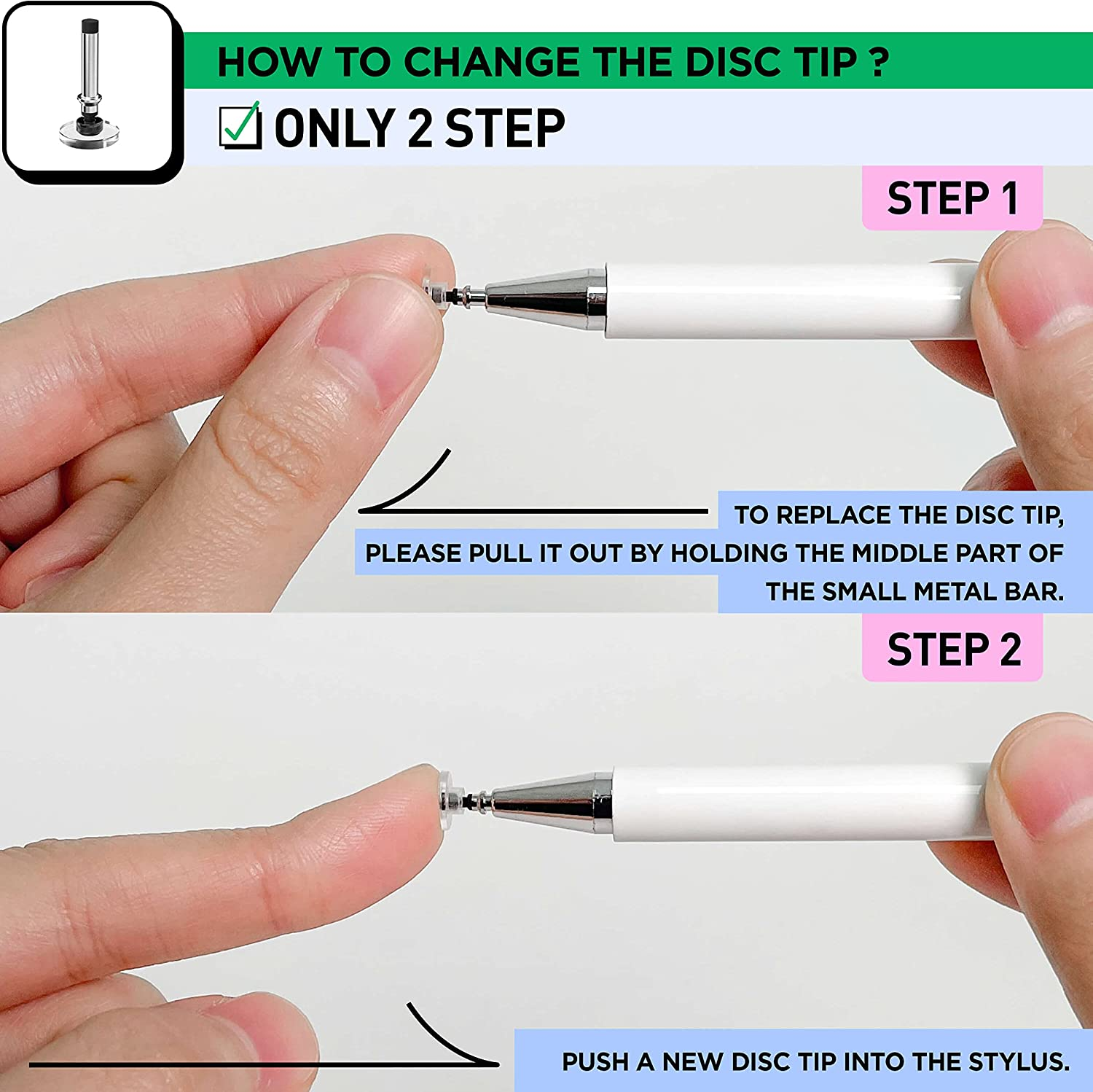 Disc Tips Replacement Disc Tip Refill for All Capactive Disc Stylus Pen ...
