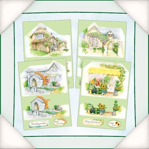 Flower-Soft COUNTRY VILLAGE CARD TOPPERS-Paper Craft-Card Making-3D Cut ...