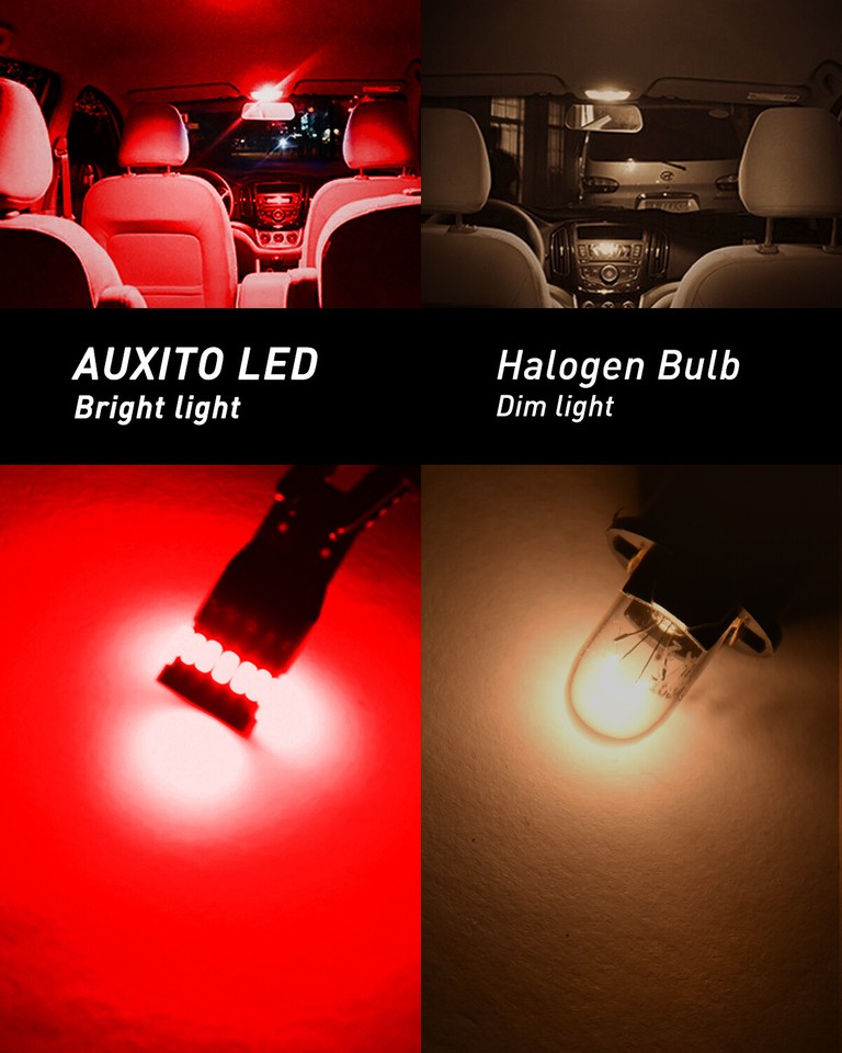 2X Red LED Inner Tail Light Bulbs Super Bright 2825 168 192 194 175 ...