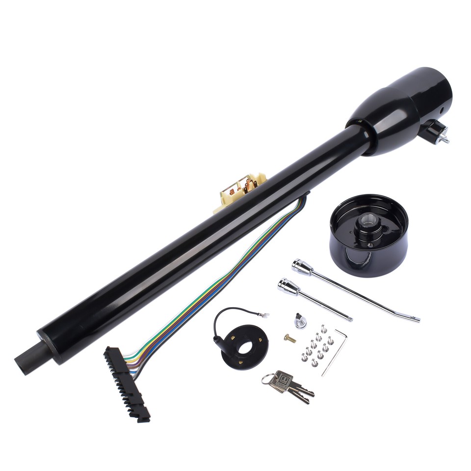 Black 32" Keyed Tilt Steering Column Manual with 9 Bolt Adapter Floor ...