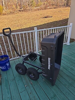 Ground Work Carts Heavy Duty Poly Yard Dump Cart Garden Wagon with 13 ...