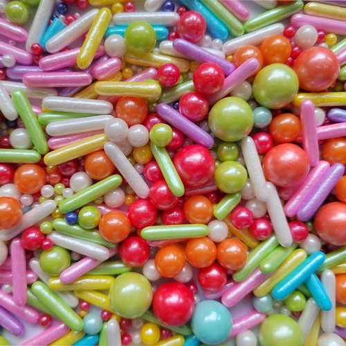 Edible Multicolor Pearl Sugar Sprinkles Candy Mix Size Baking Edible ...