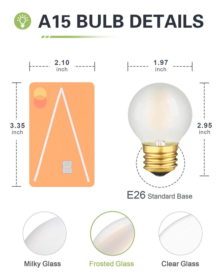 E26 LED Bulb 40W Equivalent Frosted E26 LED Light Bulb Dimmable Small Edison ... | eBay