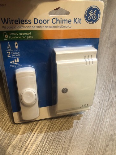 GE Wireless Door Chime Kit Doorbell 2 Sounds Battery Volume Control ...