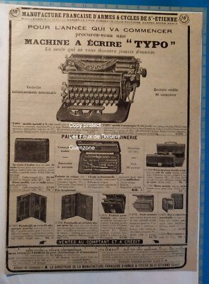 Publicité MACHINE A ECRIRE TYPO portefeuille compas advert 1927 | eBay