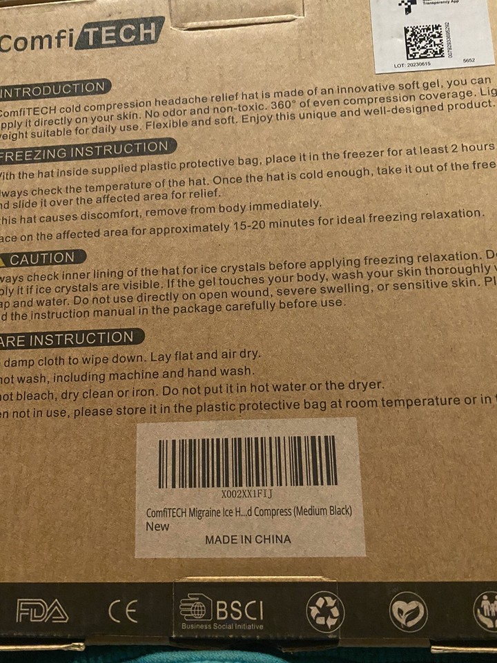 ComfiTECH Migraine Ice Head Wrap, Headache Relief Hat for Migraine Cap ...