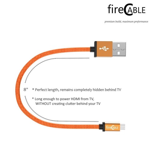 Plus Power Cord Adapter for Firestick, Powers Fire TV Stick from TV USB ...