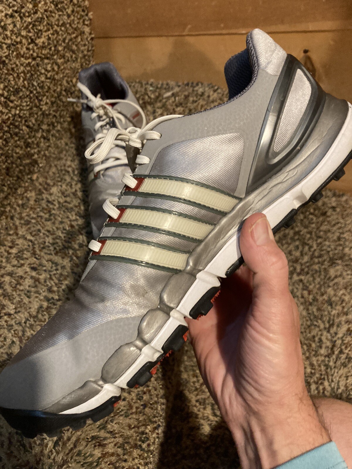 Adidas Men’s Golf Shoes Sneakers EVN 791001 Gray Red Size 9.5 | eBay