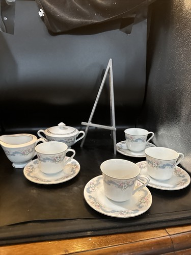 Happy House Bone China Japan Rosebud Pattern 4 Cups And Saucer Plans ...