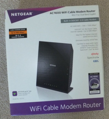 NETGEAR AC1600 Wifi Cable Modem Router C6250 - Black (C6250-1AZNAS) | eBay