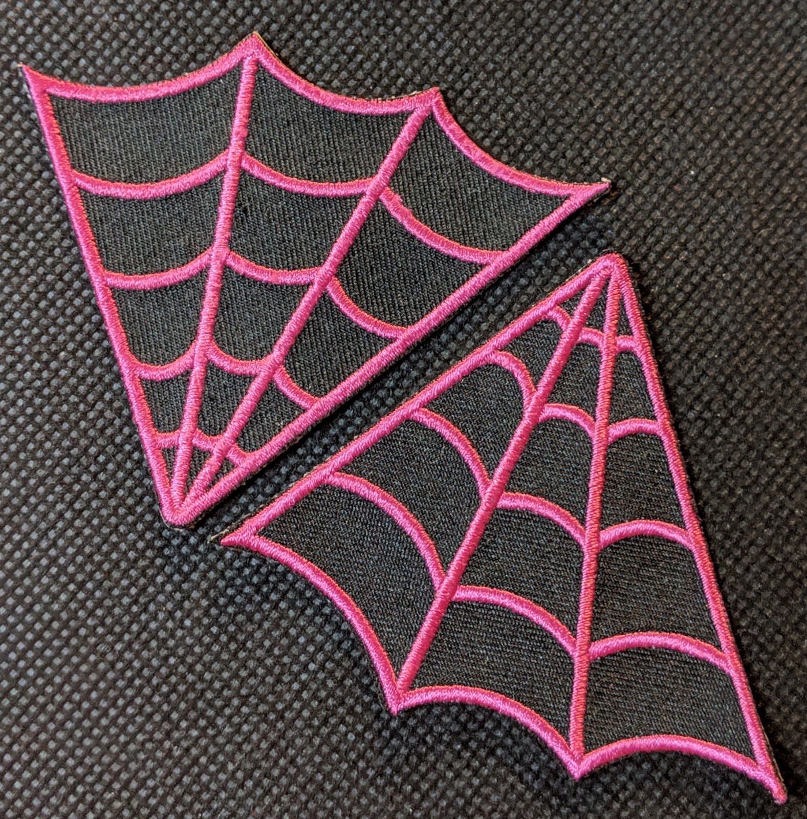 Spider Web Collar Set Spider Webs Pink Embroidered Biker Patch | eBay