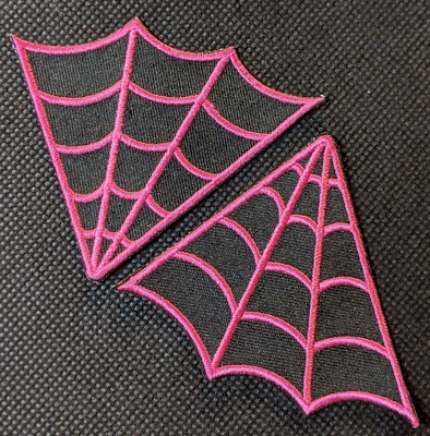 Spider Web Collar Set Spider Webs Pink Embroidered Biker Patch | eBay