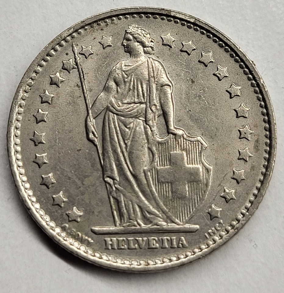 MAURO ++1968 1 franc SILVER COIN coin HELVETIA SWISS SWITZERLAND... | eBay
