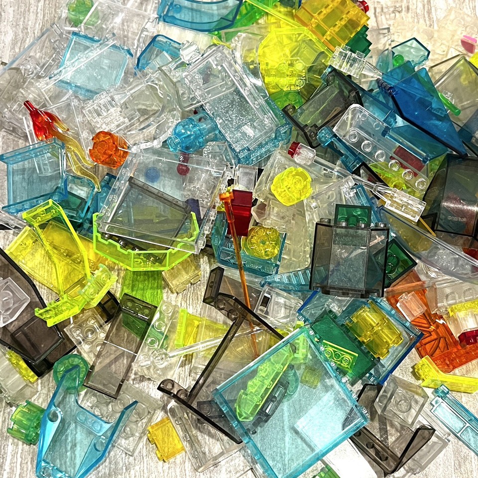 100 Pcs ~ LEGO TRANSPARENT TRANSLUCENT CLEAR COLOR RANDOM SELECTION ...