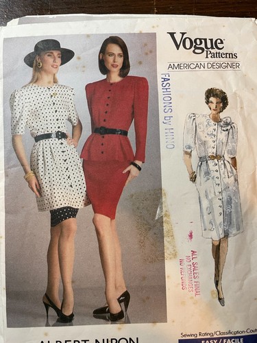 Vogue 2065 VTG 80's Designer Albert Nippon Dress,Top,Tunic,Skirt ...