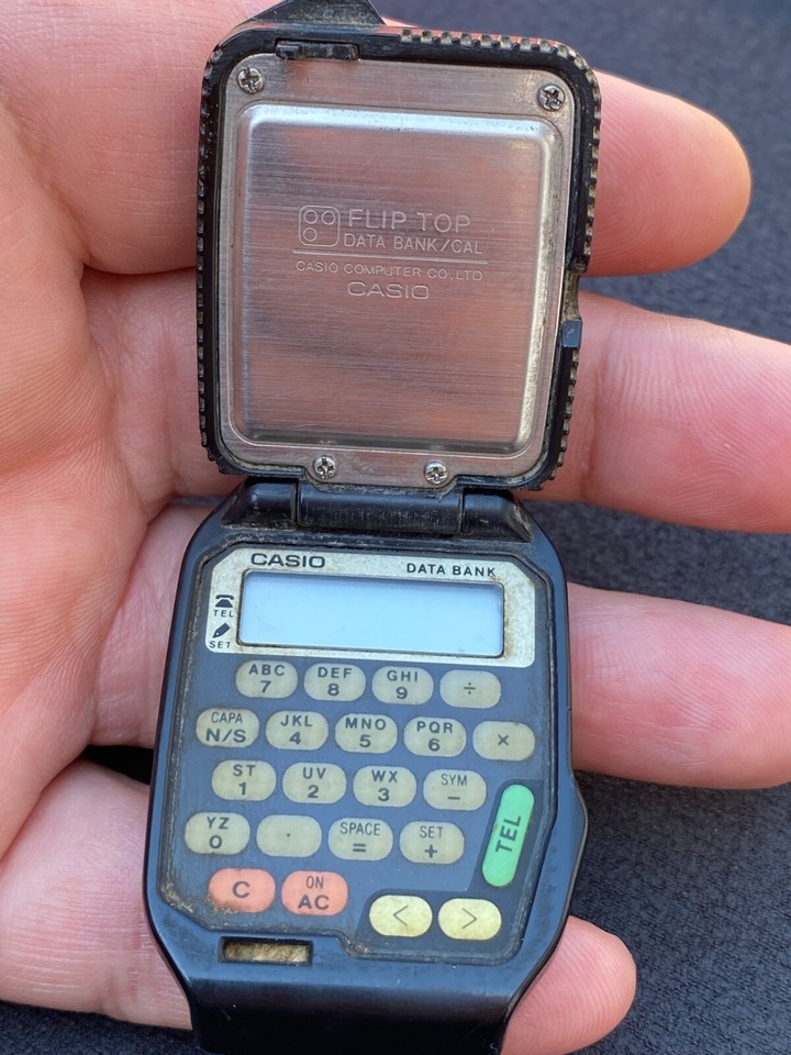 vintage watch casio FTP-30 flip top calculator databank for parts | eBay