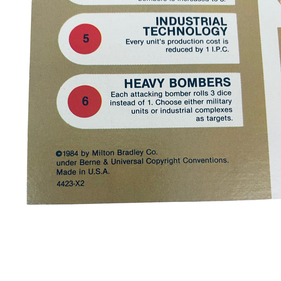 1984 Axis & Allies Board Game Replacement ~ Instructions Attack Board ...