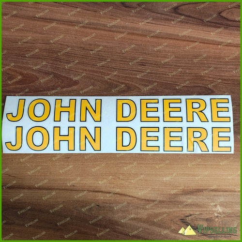 Rare x2 John Deere Logo High Cast Vinyl Decals Stickers Letters 14" x 1 ...