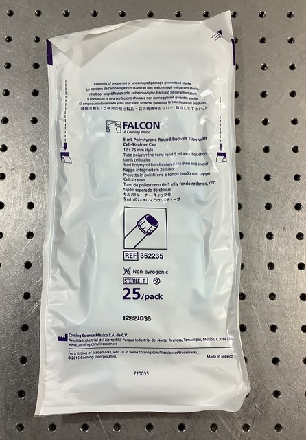 Corning Falcon 5ml Round Bottom Polystyrene Tube W Cell Strainer Snap ...