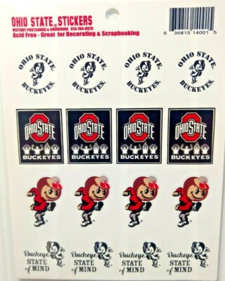 OHIO STATE BUCKEYES STICKERS 16 PC. PER 4.5"X5" SHEET SCRAP BOOKING ...