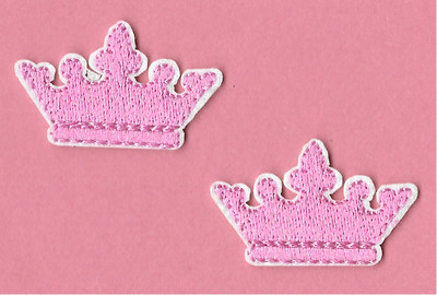 PRINCESS - Crown - Pink - Girl - Embroidered Iron On Applique Patch ...
