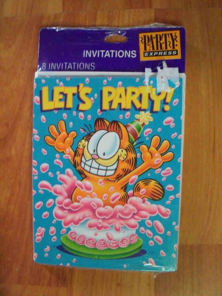 Garfield Birthday Party Supplies Multi-color 5pc Lot Party Express NOS ...