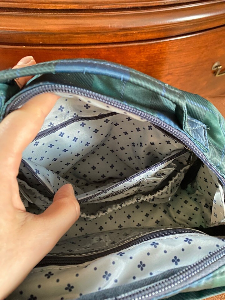 Lug Mini Ranger Quilted Crossbody Bag in Navy Plaid Black Watch | eBay