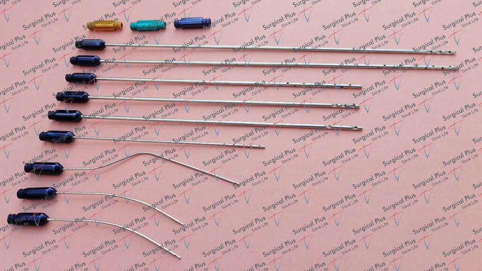 Set Of 12 Lipo Suction Luer Lock & Handle Fat Cosmetic And Plastic ...