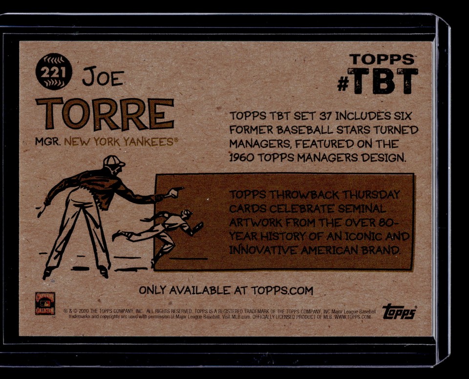 2020 Topps Throwback Thursday #221 Joe Torre TBT card | eBay