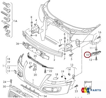 AUDI NEW GENUINE A3 09-13 O/S RIGHT FRONT BUMPER SUPPORT BRACKET ...