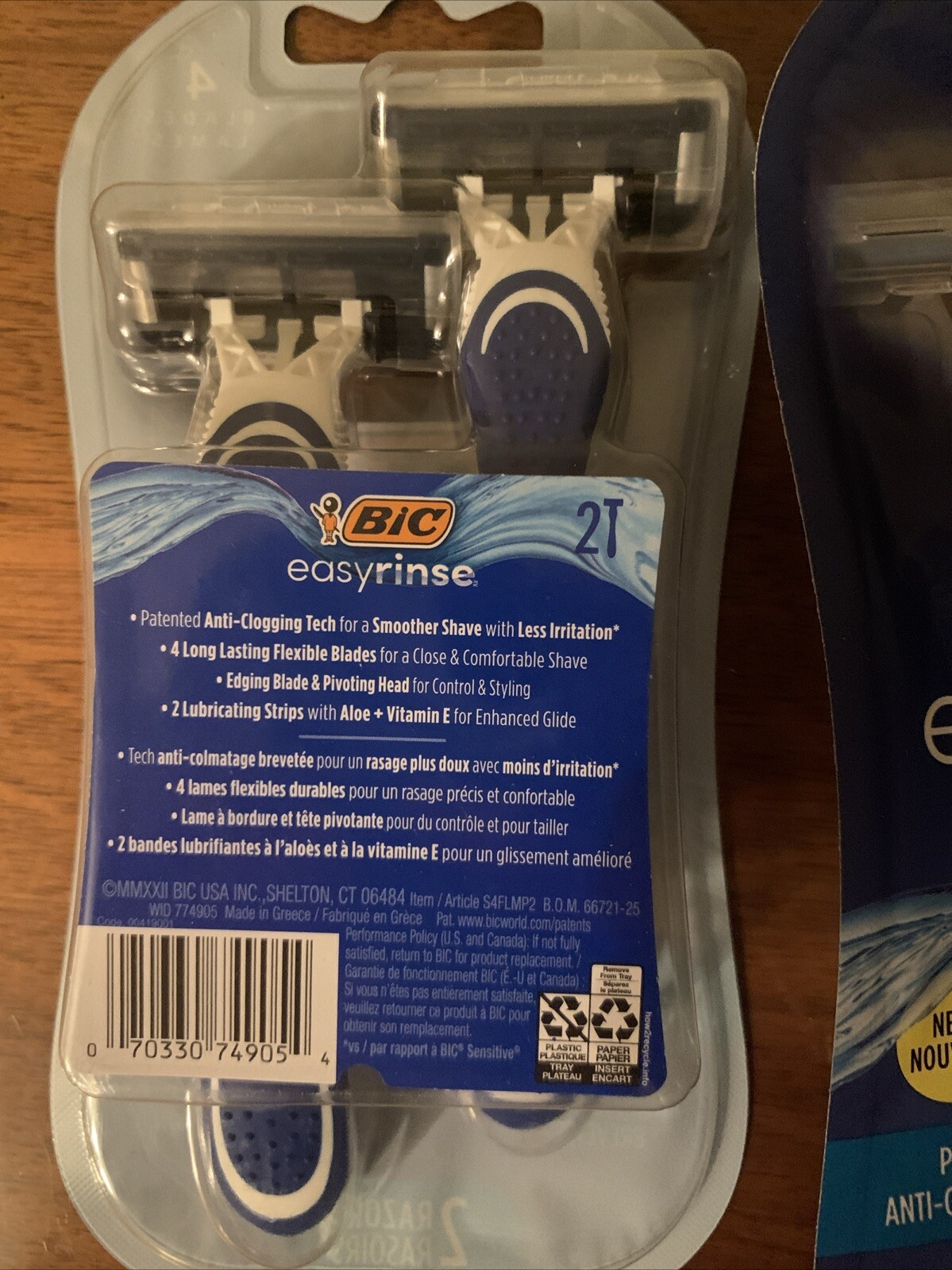 BIC Easy Rinse Men's Disposable 4-Blade Razors 2 in Package for sale ...