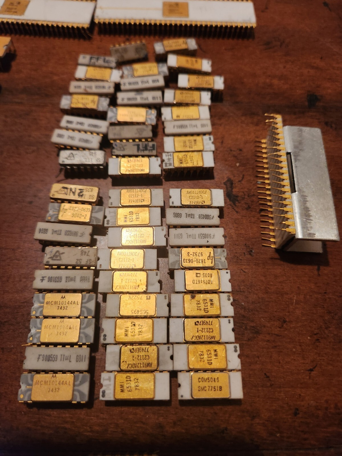 Huge Vintage Rare White Ceramic IC Chip E Prom Gold Processor CPU Lot ...