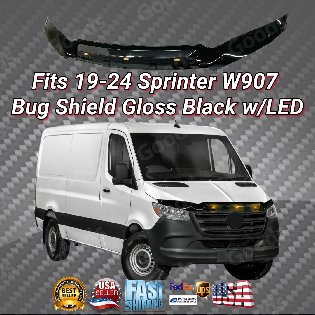 For 2019-2024 Mercedes Benz Sprinter W907 Gloss Black Hood Stone ...