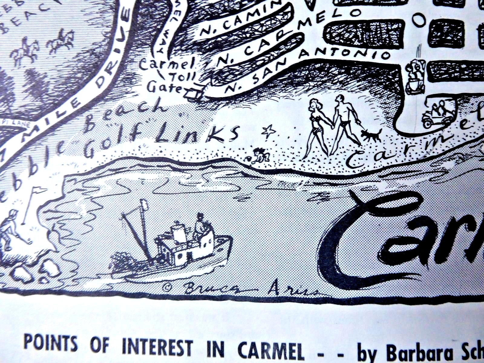 STORY CARMEL CA ARCHITECT ARTISTS 1ST EDITION w/CARTOON MAP BY BRUCE ...