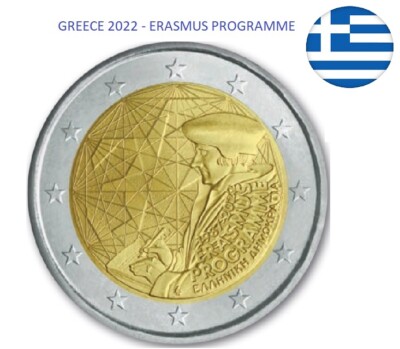 Greece, 2 Euro coin, UNC From Roll 2022 , 35 Years Erasmus Program | eBay