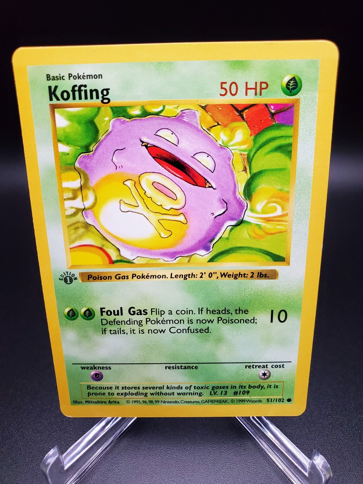 Koffing Base Set Shadowless 1st Edition Pokemon 51/102 - Lightly Played ...