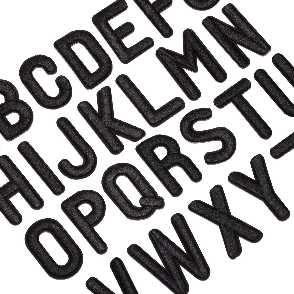 26 Black Alphabet Letters Set Embroidered Patches Iron On Sew On Badge ...