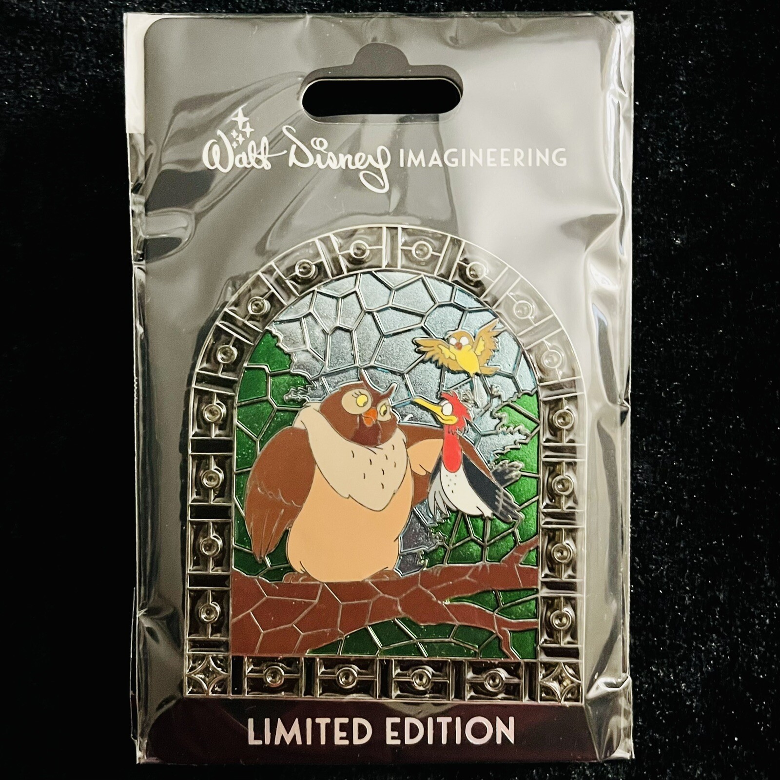 LE WDI Big Mama Fox and Hound Birds Stained Glass Mosaic Window D23 ...