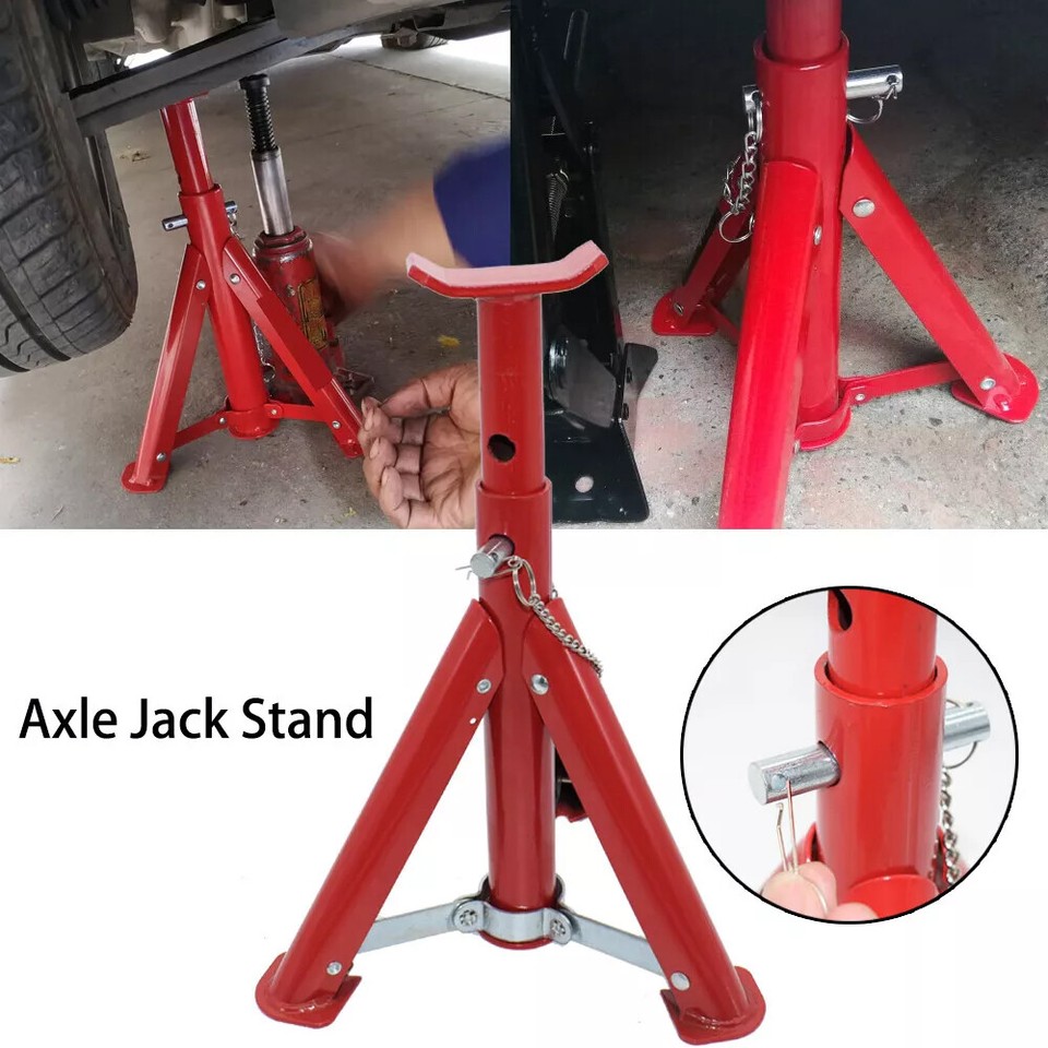 2PCS Axle Jack Stand 3 Tons Lifting Car Caravan Heavy Duty Steel ...