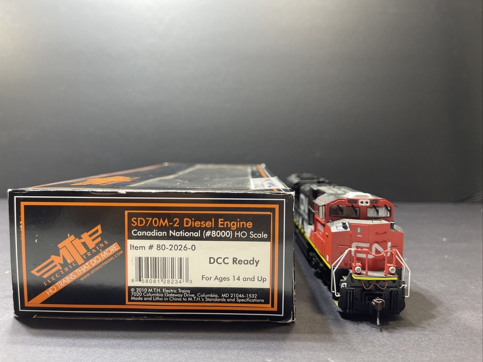 MTH SD70M-2 DIESEL ENGINE CANADIAN NATIONAL #8000 HO 80-2026-0 DCC AND ...