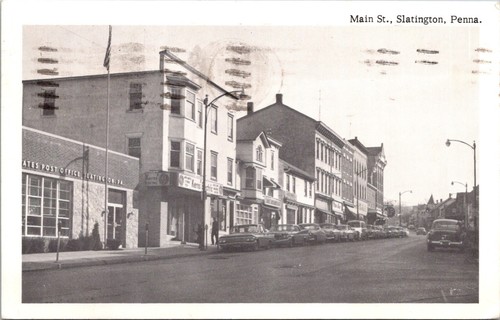 Slatington Pennsylvania View of Main Street Cars Post Office 1963 ...