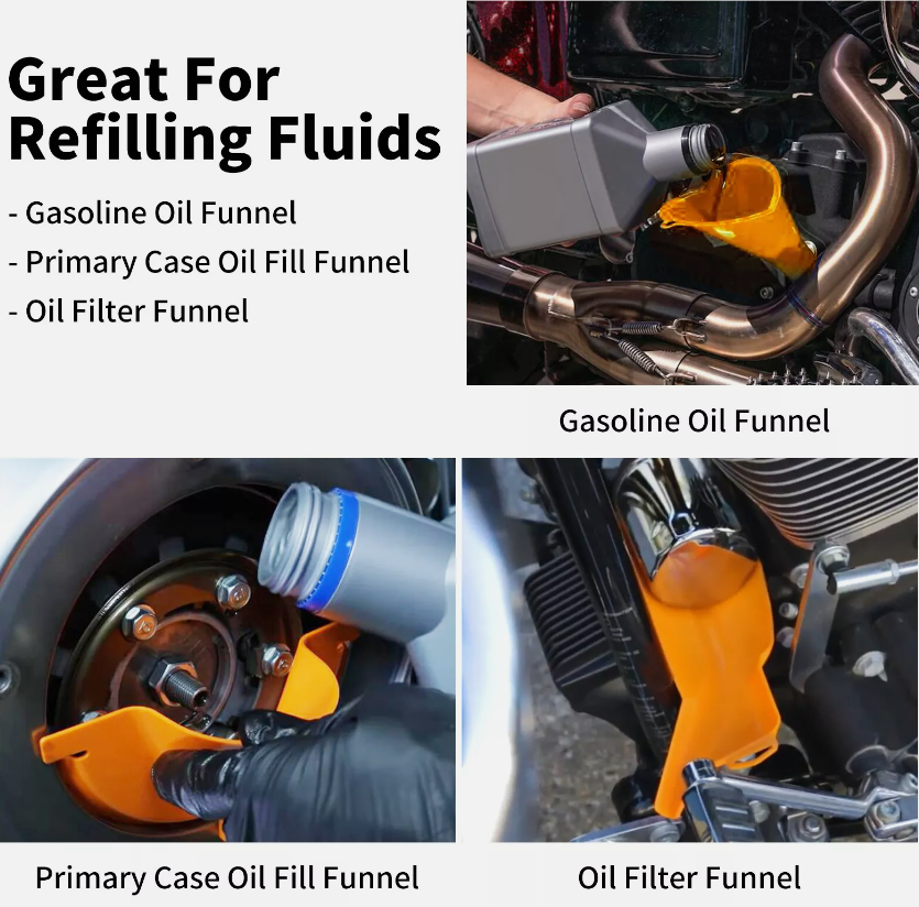 Crankcase Fill Primary Case Oil Fill Drip-Free Oil Funnel Kit For ...