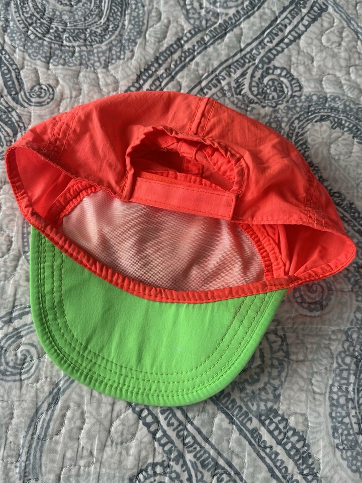 Cap-Sac Hat - Neon Nylon Pouch Headwear Orange Yellow Green RETRO 80’s ...