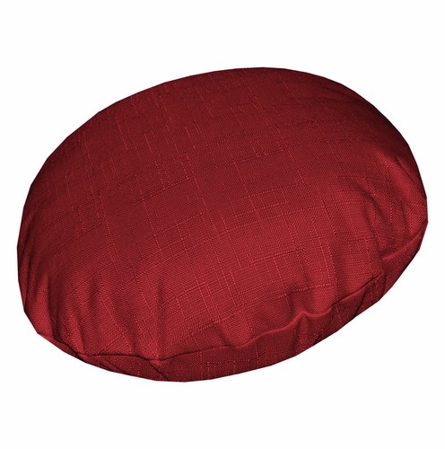 Qh15n Deep Red Thick Cotton Blend Round Cushion Cover/Pillow Case ...