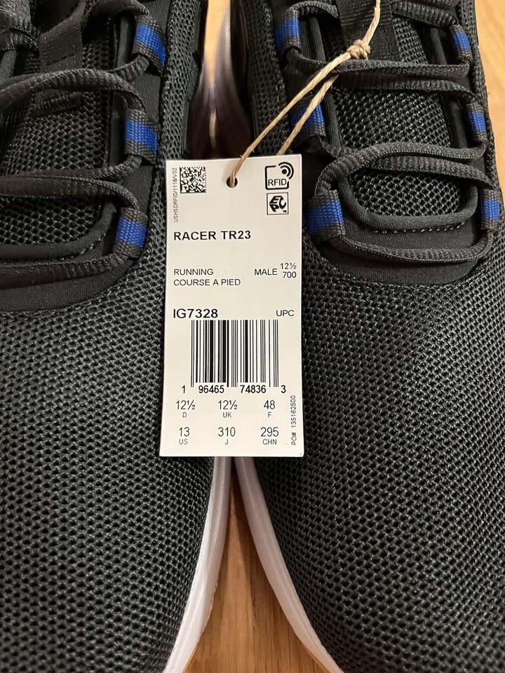 New Adidas Men’s Size 13 Racer TR23 Carbon & White Running Shoes IG7328 ...